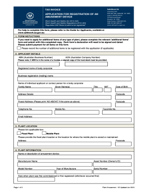 Fillable Online Managing the Risks of Plant in the Workplace - SafeWork ...