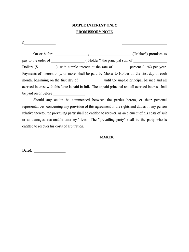 Form Fillable Promissory Note Printable Forms Free Online