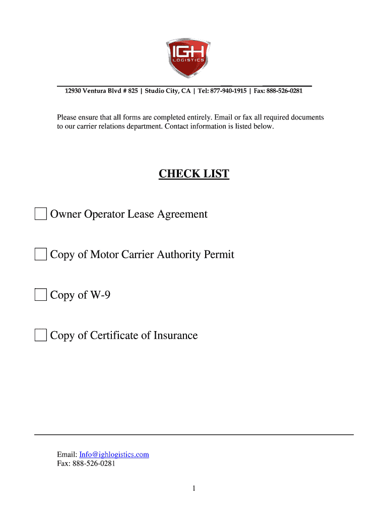 Owner Operator Lease Agreement Fill Online Printable Fillable 