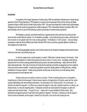 Fillable Online irs Transfer Pricing Audit Roadmap - irs Fax Email ...