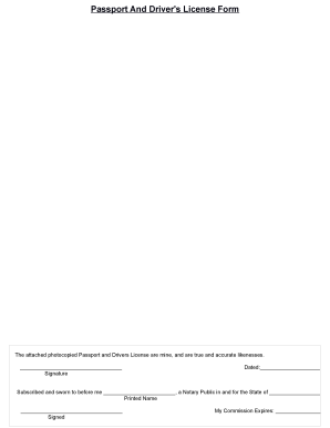 Fillable Online Passport And Driver's License Form Fax Email Print ...