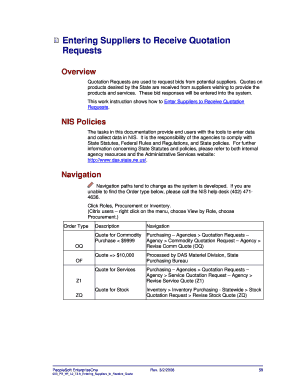 Fillable Online Entering Suppliers to Receive Quotation Requests Fax ...