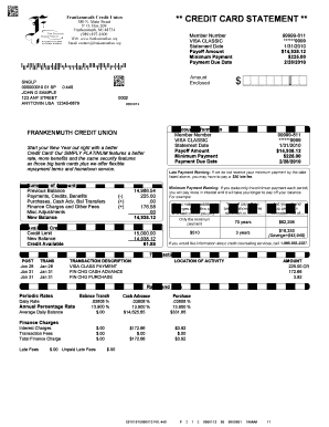 Fillable Online ** CREDIT CARD STATEMENT ** Fax Email Print - pdfFiller
