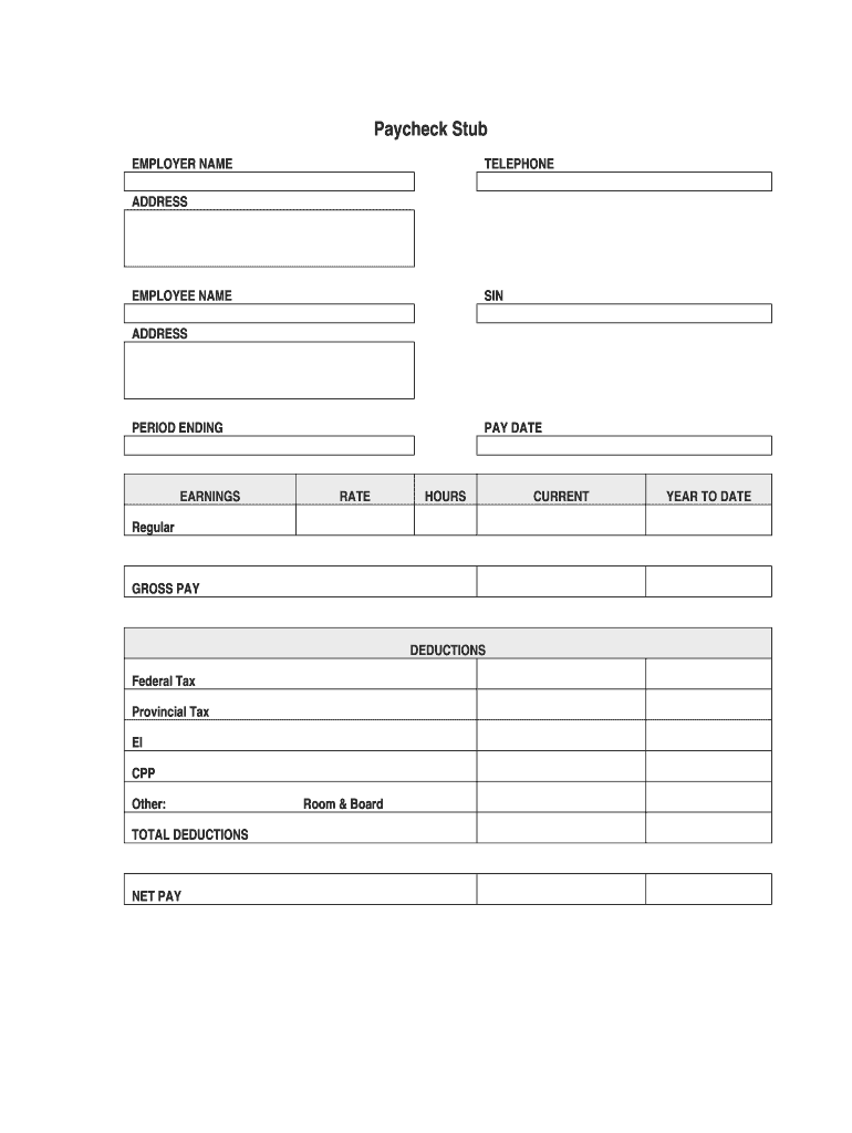 Free Pay Stub Template Word