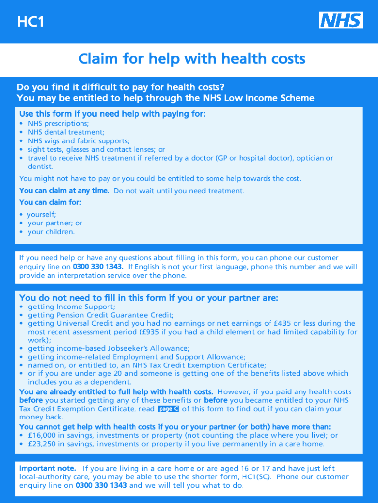 Hc1 Form Fill Online Printable Fillable Blank PdfFiller