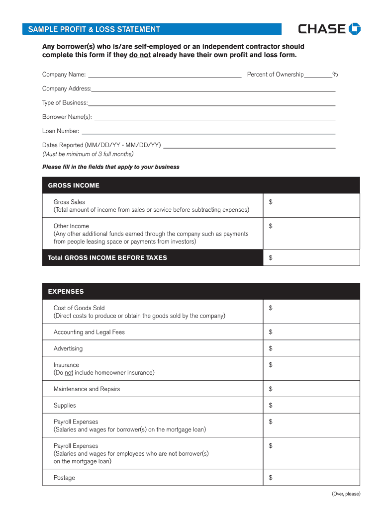 Profit And Loss Statement Pdf Fill Online Printable Fillable Blank
