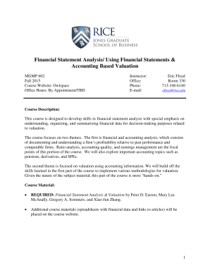 Fillable Online Financial Statement Analysis/ Using Financial Statements & Fax Email Print ...