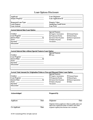 Fillable Online ok Sample Loan Options Disclosure - ok Fax Email Print ...