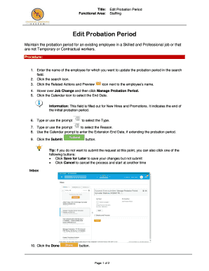 Fillable Online dbm maryland Edit Probation Period - dbm maryland Fax ...