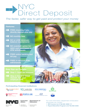 Fillable Online schools nyc NYC DirectDeposit Flyer to print Fax Email ...