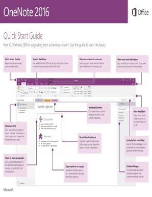 Fillable Online dii vermont OneNote 2016 Quick Start Guide - dii ...