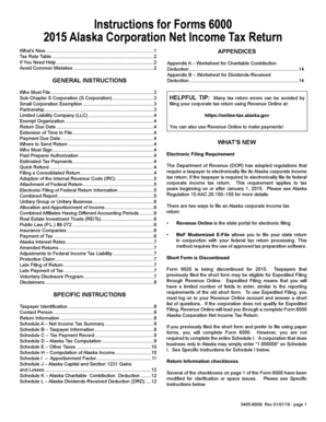 Fillable Online tax alaska Alaska Corporation Net Income Tax Return ...