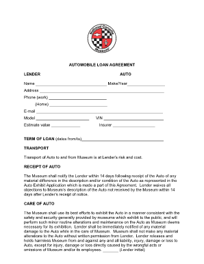 Free Loan Agreement Template Word | pdfFiller