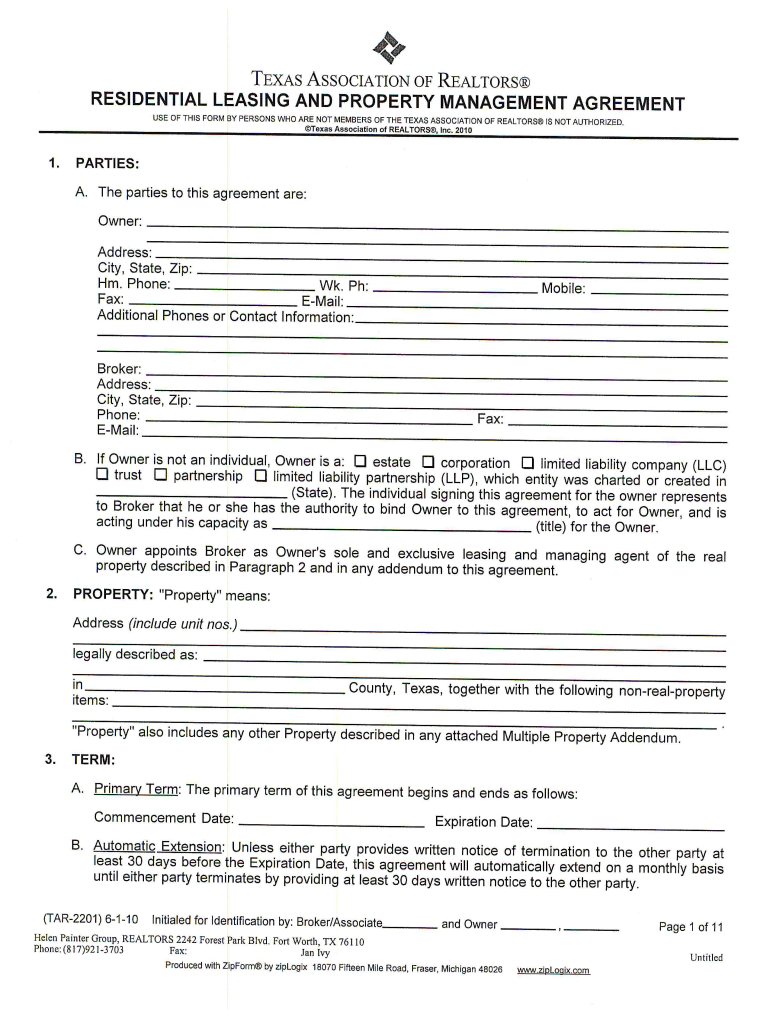 Property Management Agreement - Beyond The Lease - Fill and Sign ...