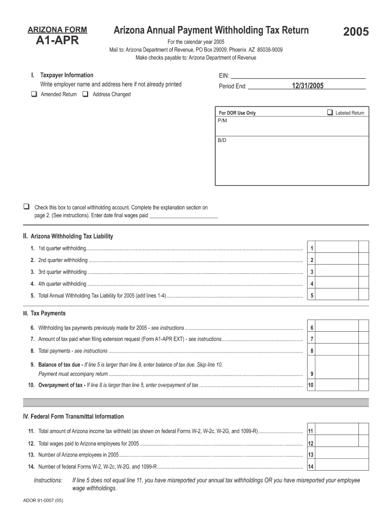 Fillable Online Arizona Form A1-APR Fillable Fax Email Print - pdfFiller