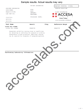 Fillable Online Sample results Fax Email Print - pdfFiller