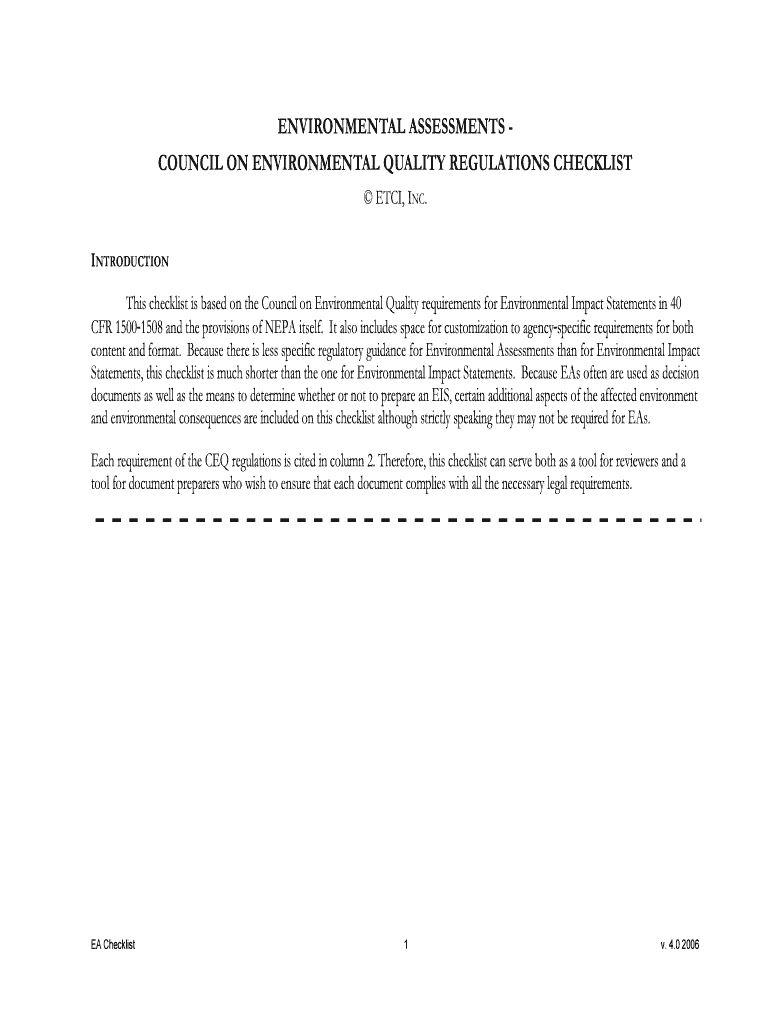 Fillable Online EA Checklist Fax Email Print - pdfFiller