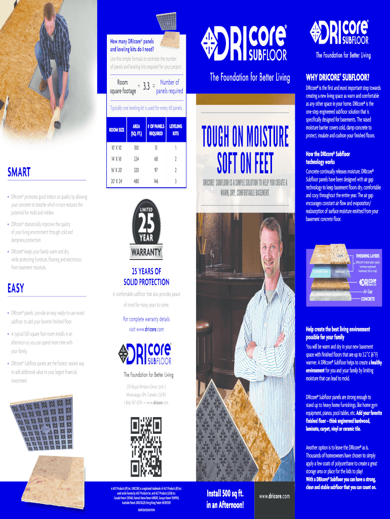 Fillable Online How many DRIcore panels Fax Email Print - pdfFiller