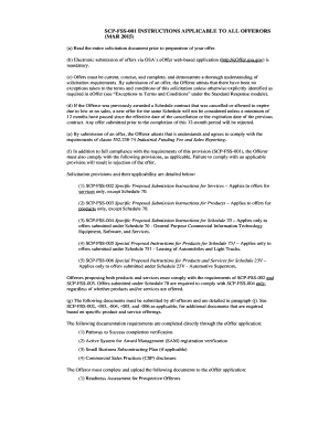 Fillable Online scp-fss-001 instructions applicable to all offerors (mar 2015) Fax Email Print ...