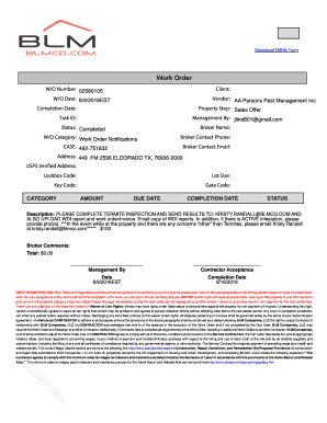 Fillable Online Work Order Details Fax Email Print - pdfFiller