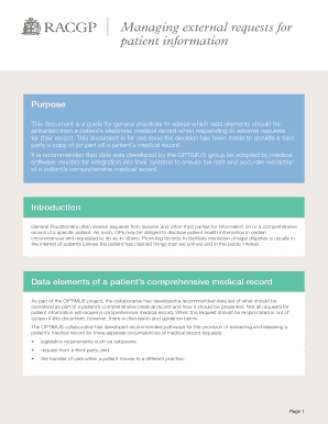Fillable Online racgp org Managing external requests for - racgp org ...