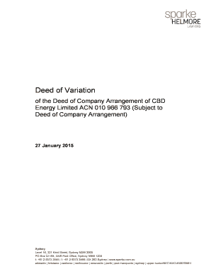 Fillable Online Deed of Variation Fax Email Print - pdfFiller