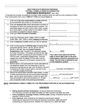 Fillable Online health ny Enteral Formula Prior Authorization ...