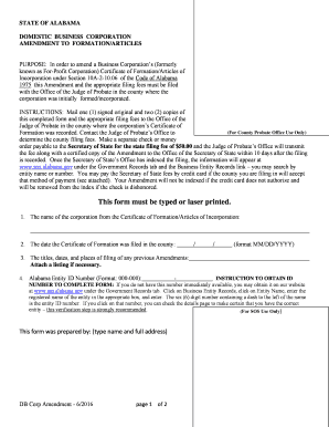 Fillable Online sos alabama This form must be typed or laser printed ...
