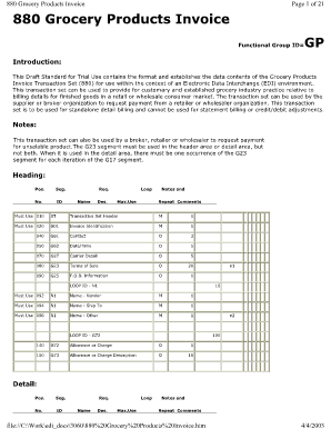 Fillable Online 880 Grocery Products Invoice - Spartan Stores Fax Email ...