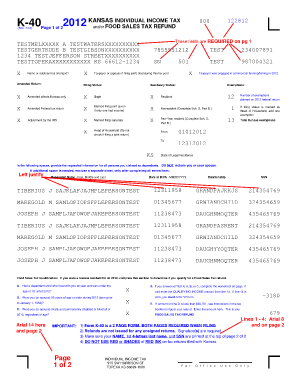 Fillable Online kdor Individual Income Tax Return K-40 - kdor Fax Email ...