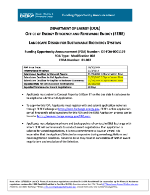 Fillable Online DEPARTMENT OF ENERGY (DOE) OFFICE OF ... - EERE ...