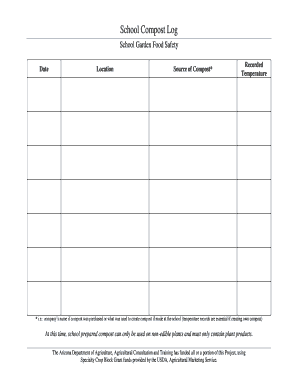Fillable Online azed School Compost Log - Arizona Department of ...