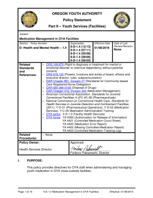 Fillable Online oregon Medication Management in Facilities Fax Email ...