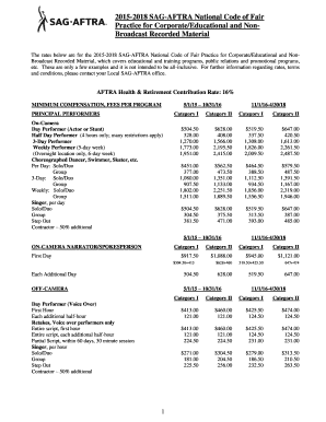Fillable Online 2015-2018 SAG-AFTRA National Code of Fair ... - SAGAFTRA.org Fax Email Print ...