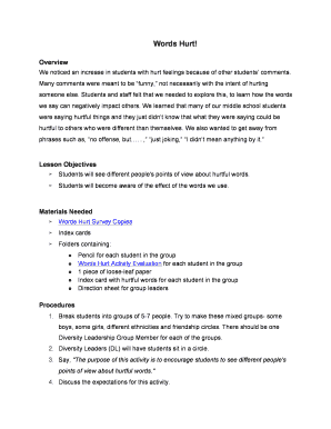 Fillable Online Words Hurt Fax Email Print - pdfFiller