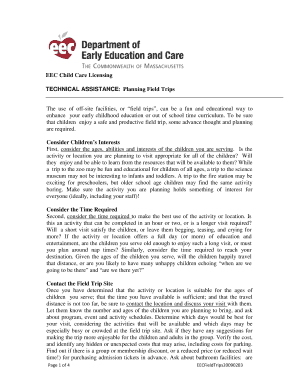 Fillable Online mass EEC Child Care Licensing TECHNICAL ASSISTANCE ...