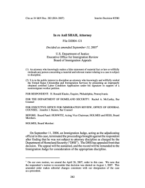 Fillable Online justice Matter of SHAH, 24 I&N Dec. 282 (BIA 2007) - US ...