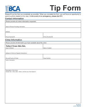 Fillable Online dps mn Minnesota Bureau of Criminal Apprehension Tip ...