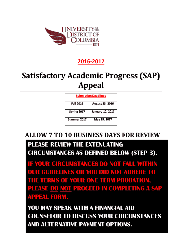 Fillable Online Satisfactory Academic Progress (SAP) Appeal. PLEASE ...