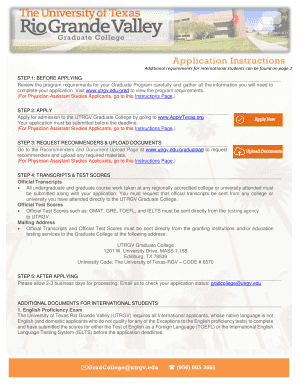 Fillable Online portal utpa Additional requirements for international ...