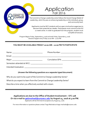 Fillable Online sunywcc The Commit to Change Leadership series follows ...