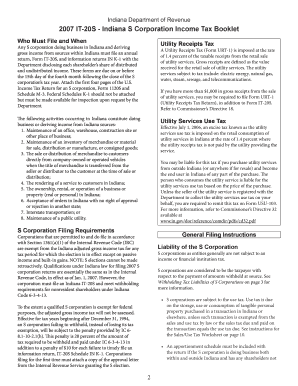 Fillable Online forms in Indiana Department of Revenue 2007 IT20S ...