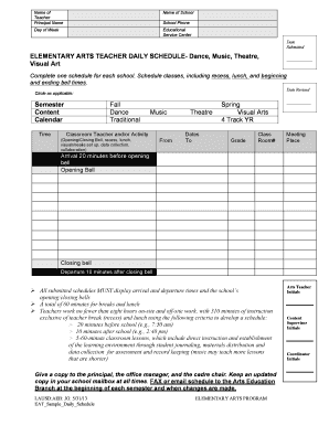 Fillable Online DAILY SCHEDULE template.doc Fax Email Print - pdfFiller