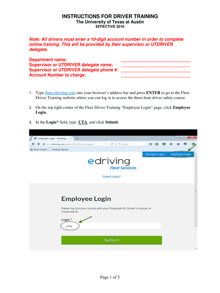 Fillable Online INSTRUCTIONS FOR DRIVERS TRAINING Fax Email Print ...