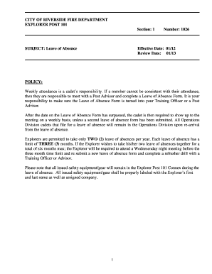 Fillable Online riversideca 1026 Leave of Absence - riversideca Fax ...