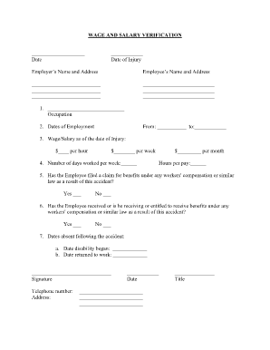 Fillable Online WAGE AND SALARY VERIFICATION - Tyrone Law Firm Fax ...