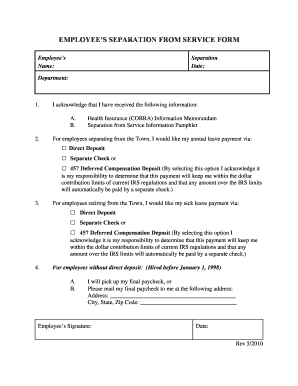 Fillable Online viennava EMPLOYEE'S SEPARATION FROM SERVICE FORM ...
