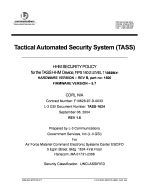 Fillable Online csrc nist Tactical Automated Security System (TASS) Fax ...