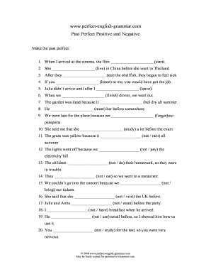 Fillable Online Past perfect Positive.doc Fax Email Print - pdfFiller