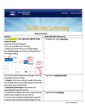 Csusm Zoom - Fill Online, Printable, Fillable, Blank | pdfFiller